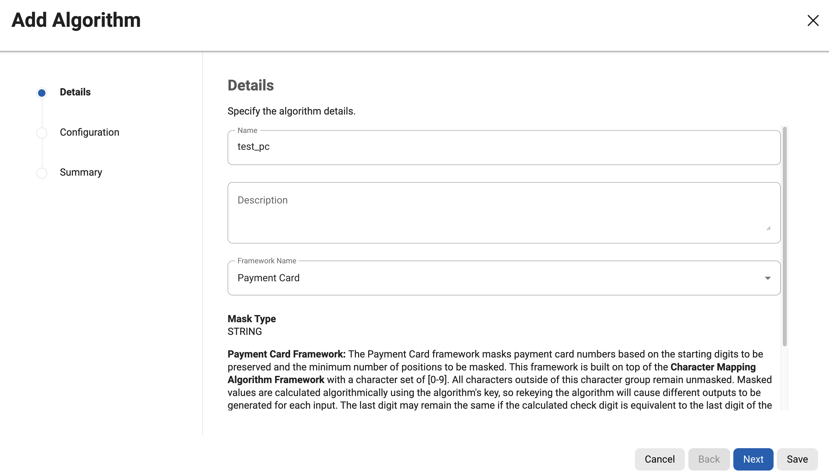 Payment Card (Algorithm frameworks)